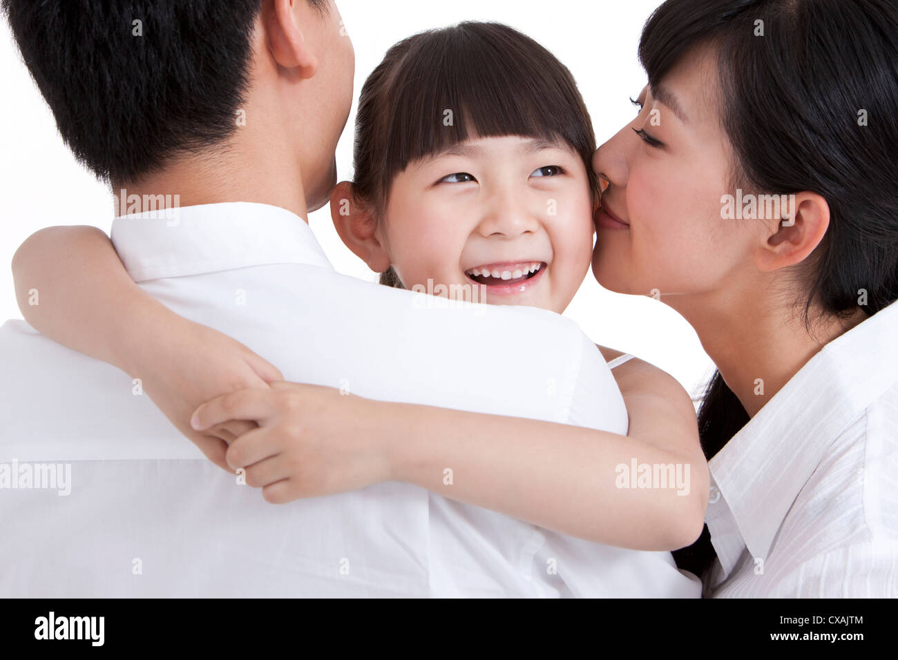 Portrait of a happy family with one child Stock Photo - Alamy