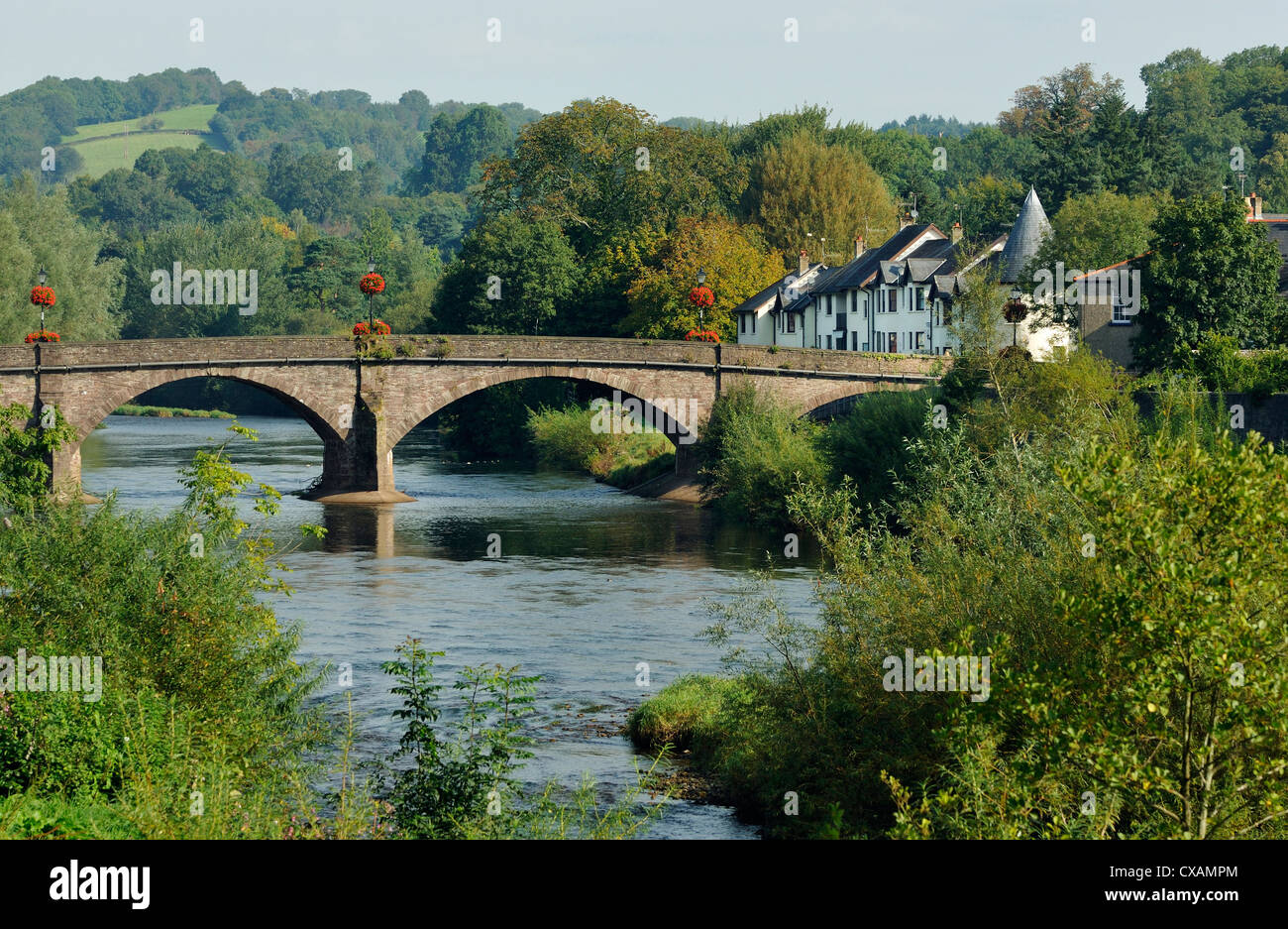 River Usk and Bridge, Usk, Monmouthshire Road Stock Photo - Alamy