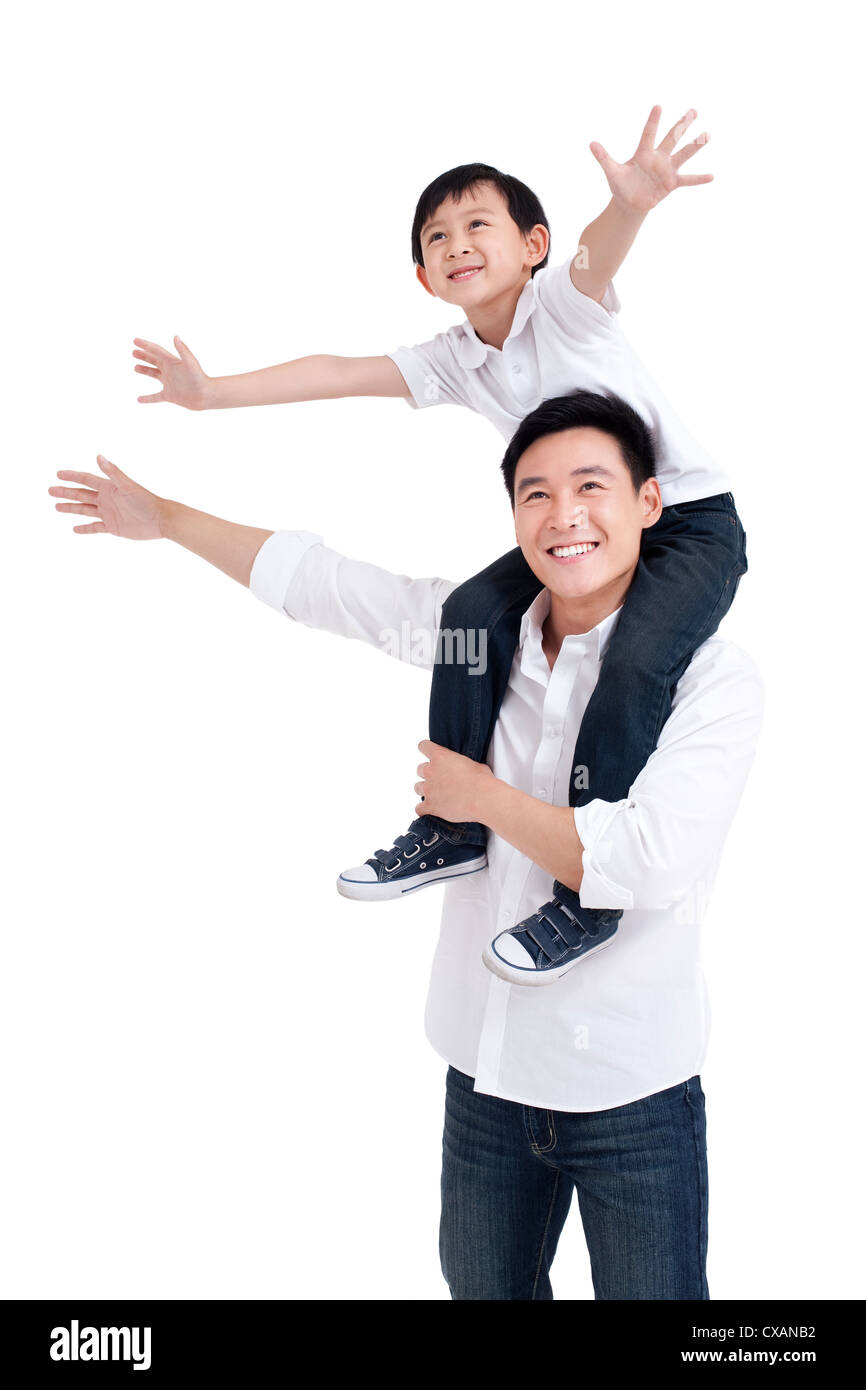 Happy moment between father and son Stock Photo - Alamy