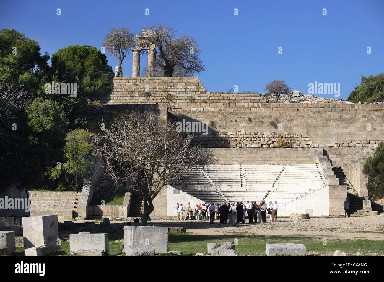 Rhodes, the theater under the temple of Apollo on Monte Smith Stock ...