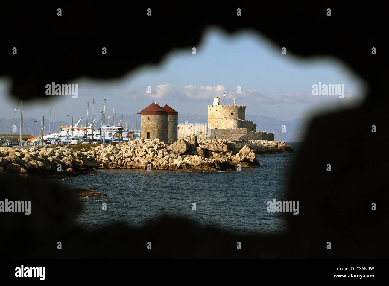 Rhodes, Fort Nikolaos on the Mole Stock Photo - Alamy