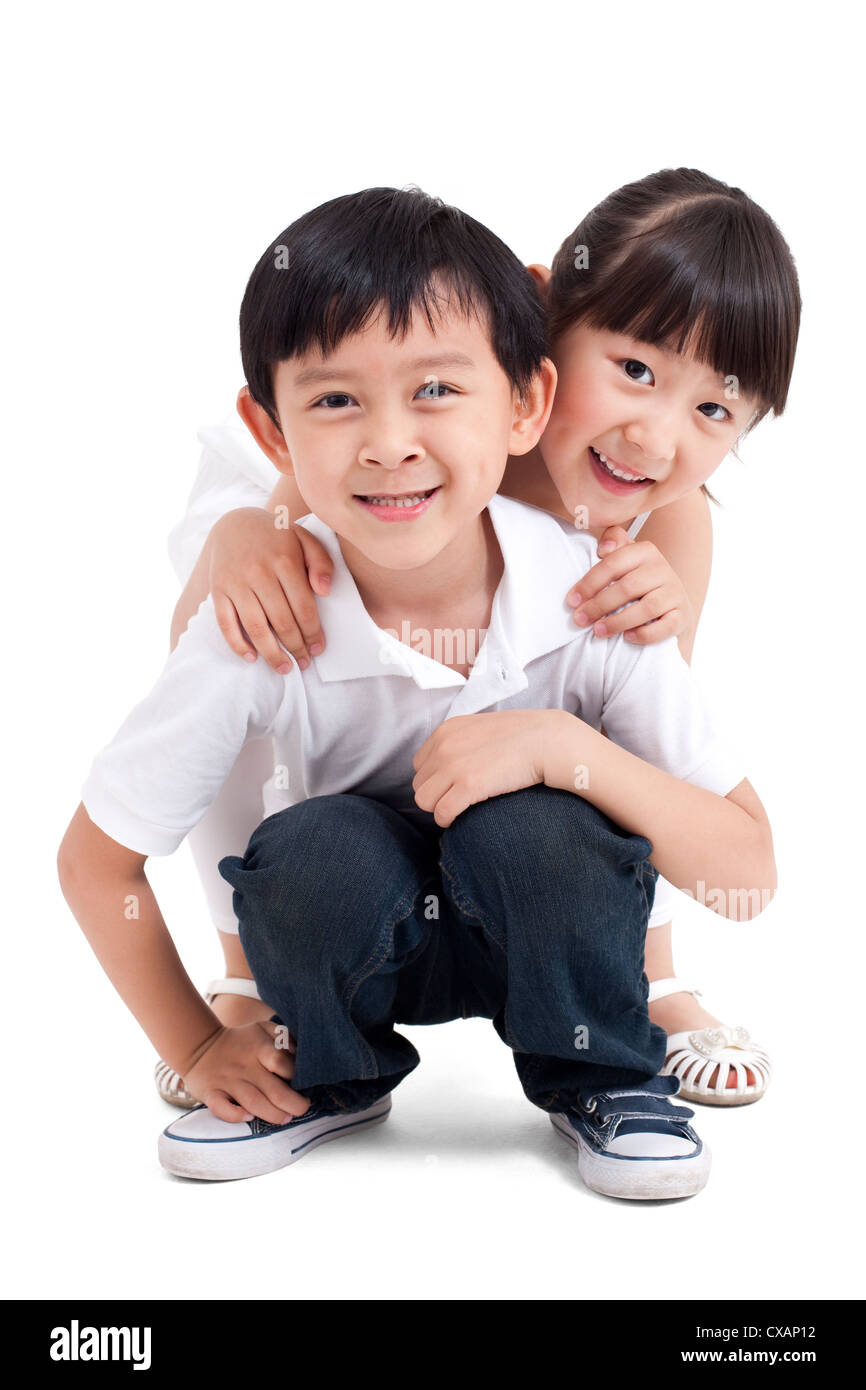 Child crouching hiding Cut Out Stock Images & Pictures - Alamy