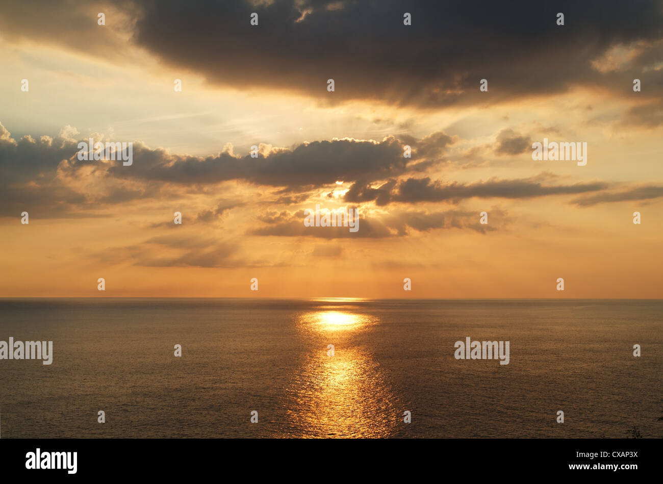 Santiago de Cuba Sunset over the Sea Stock Photo - Alamy