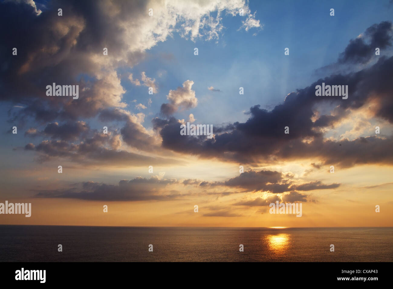 Santiago de Cuba Sunset over the Sea Stock Photo - Alamy