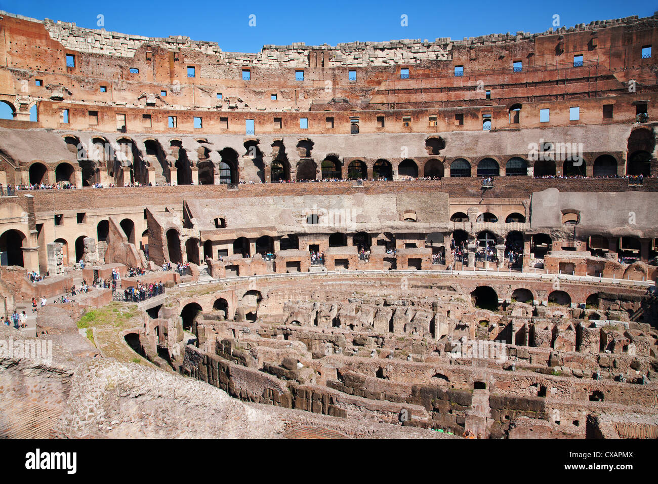 The amphitheatre of the Colosseum, Rome, Lazio, Italy, Europe Stock ...
