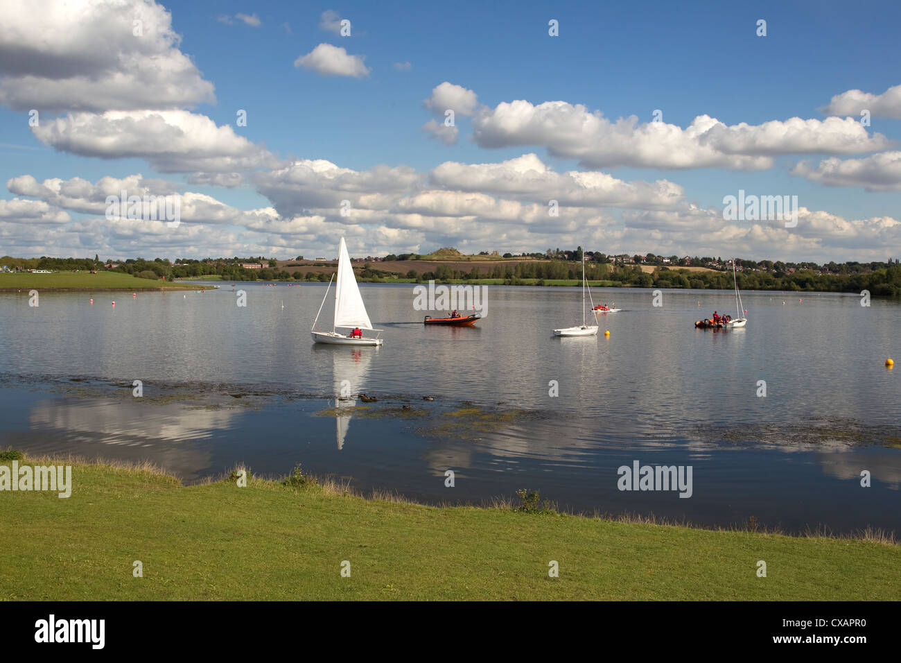 Country park with inland lake for boating yachts surfboarding and ...