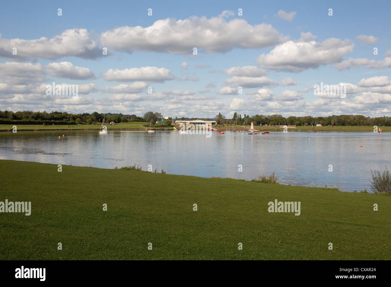 Country park with inland lake for boating yachts surfboarding and ...