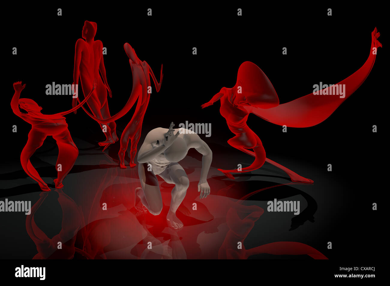 A man surrounded by his own fears Stock Photo - Alamy