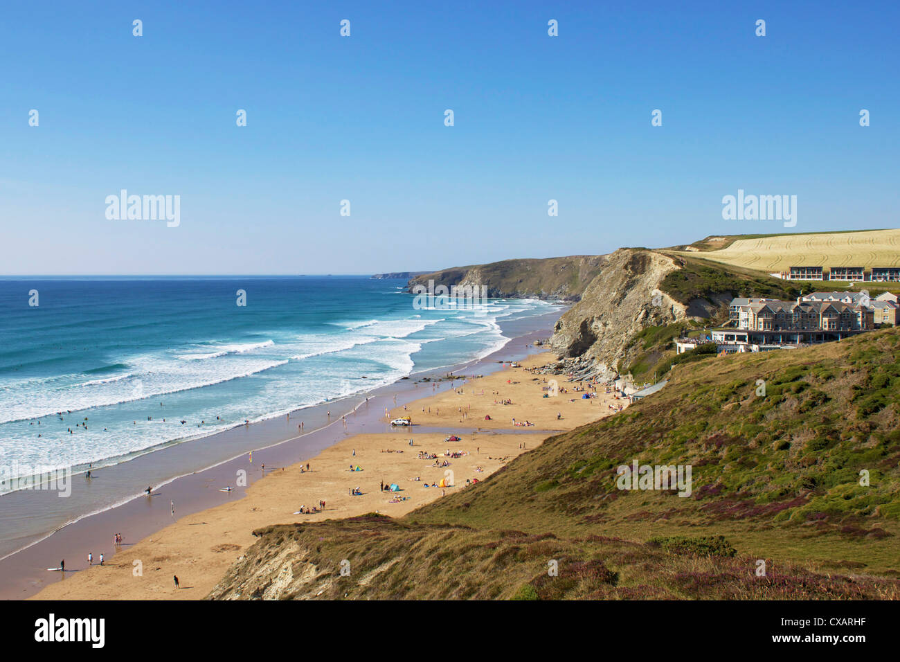 Watergate Bay, Newquay, Cornwall, England, United Kingdom, Europe Stock ...