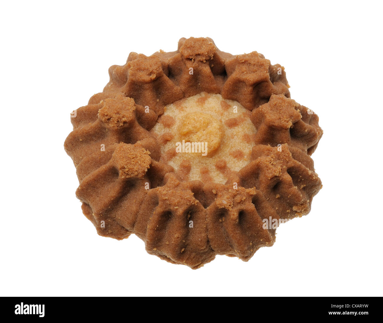 One piece of brown sweet cookies, isolated Stock Photo - Alamy