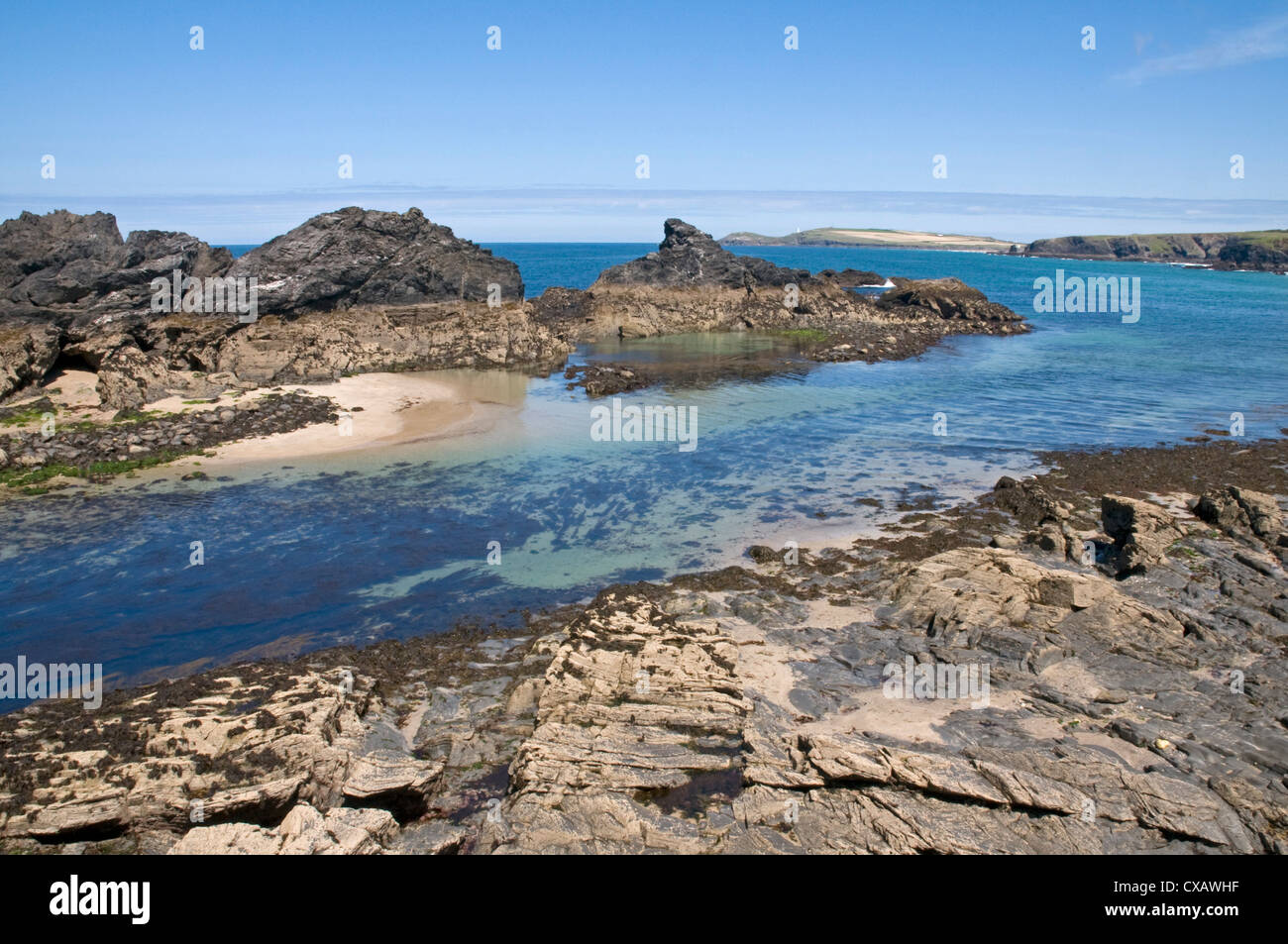 The Trescore Islands on the north Cornwall coast just south of ...