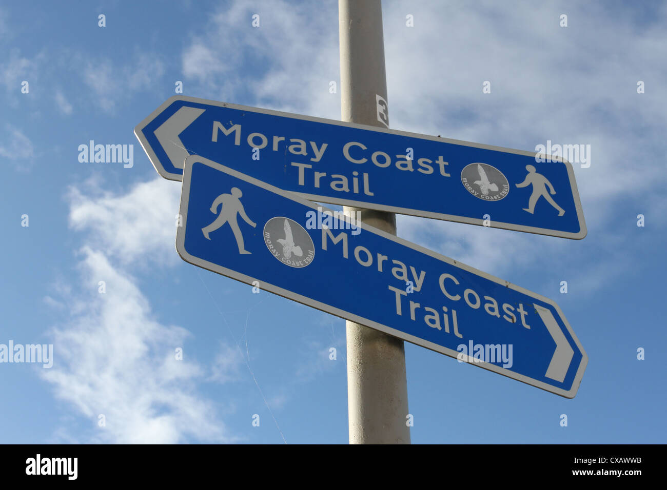 Moray coast trail signs Scotland September 2012 Stock Photo - Alamy