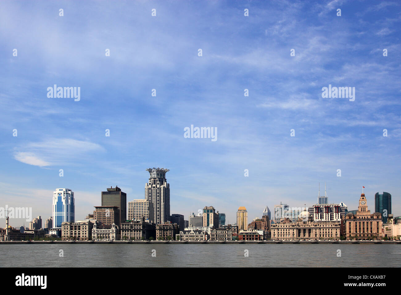 Shanghai sky line with blue sky Stock Photo - Alamy