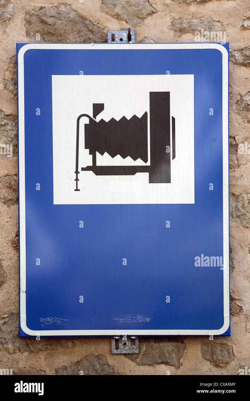 Symbol photo, sign on a lookout Stock Photo - Alamy