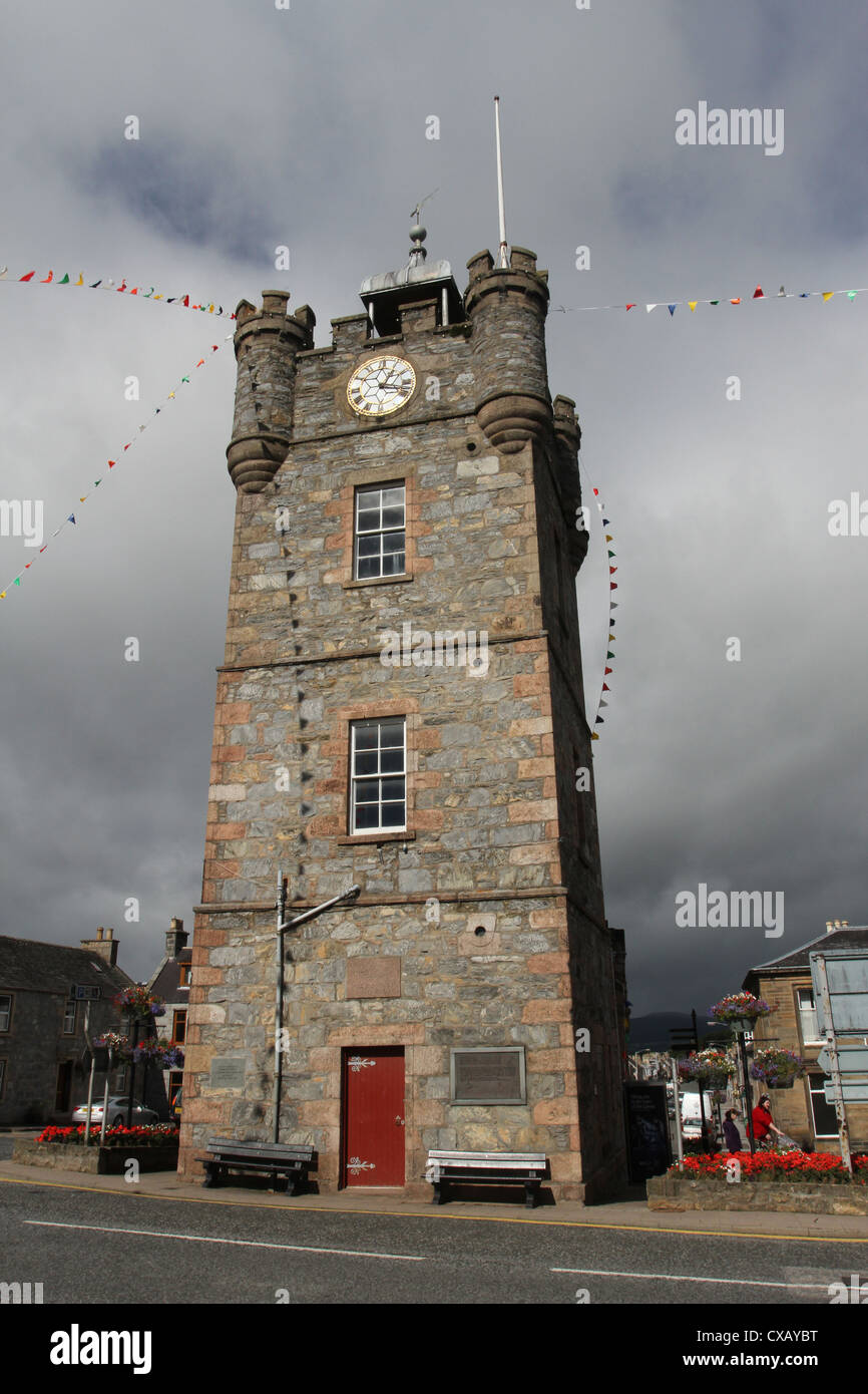 Clock tower and Tourist Information centre Dufftown Scotland September ...