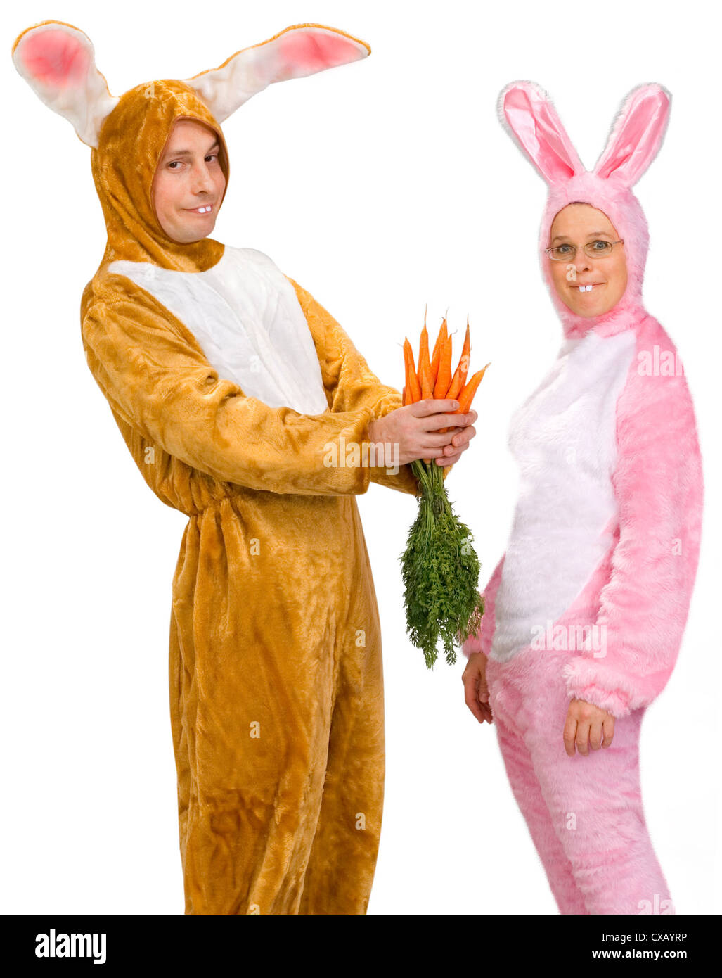 Rabbit costume man woman hi-res stock photography and images - Alamy