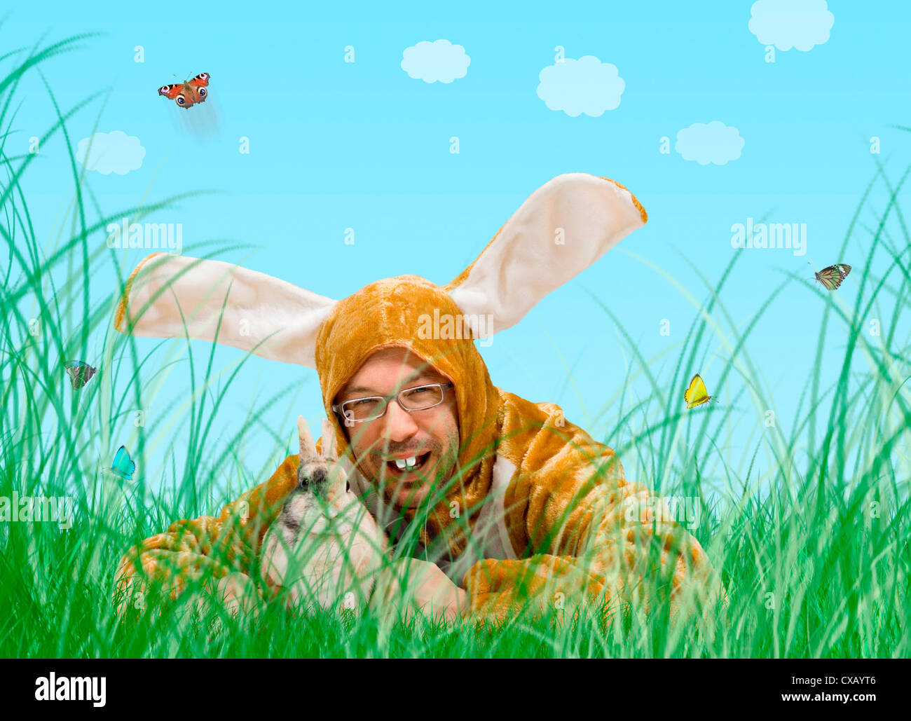 Riedlingen, a man dressed as a rabbit Stock Photo - Alamy