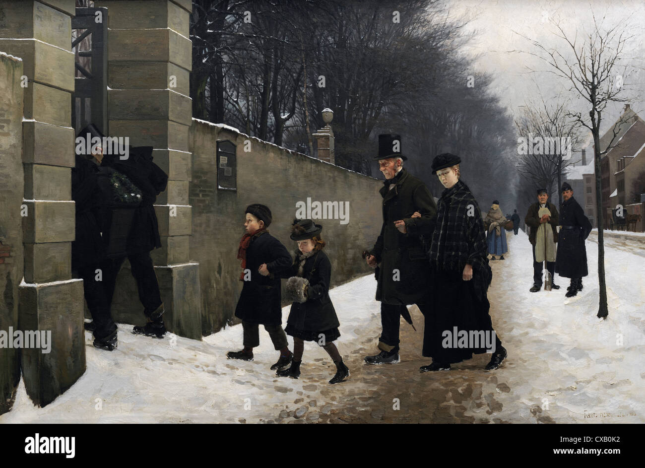 1800 century winter painting Denmark copenhagen Stock Photo - Alamy