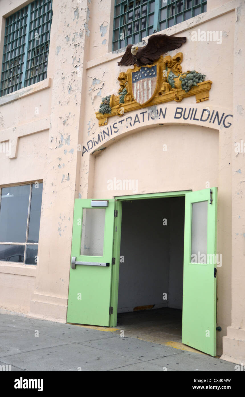 Administration building entrance, Alcatraz, San Francisco Stock Photo ...