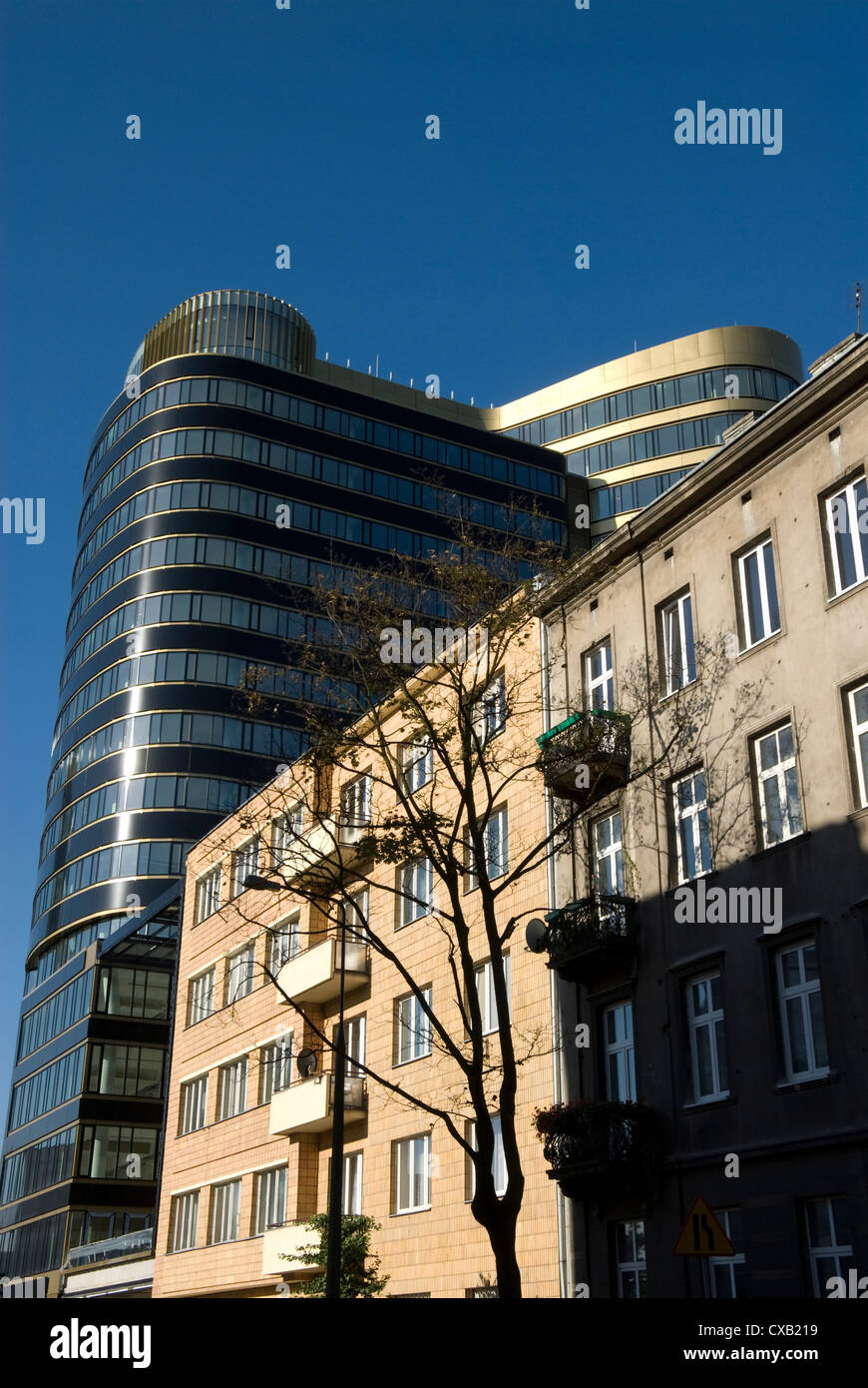 Zebra Tower, Warsaw, Poland, Europe Stock Photo - Alamy