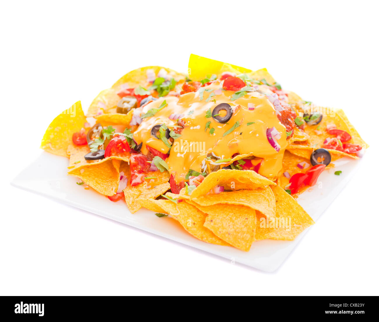 Mexican nacho chips meat Cut Out Stock Images & Pictures - Alamy
