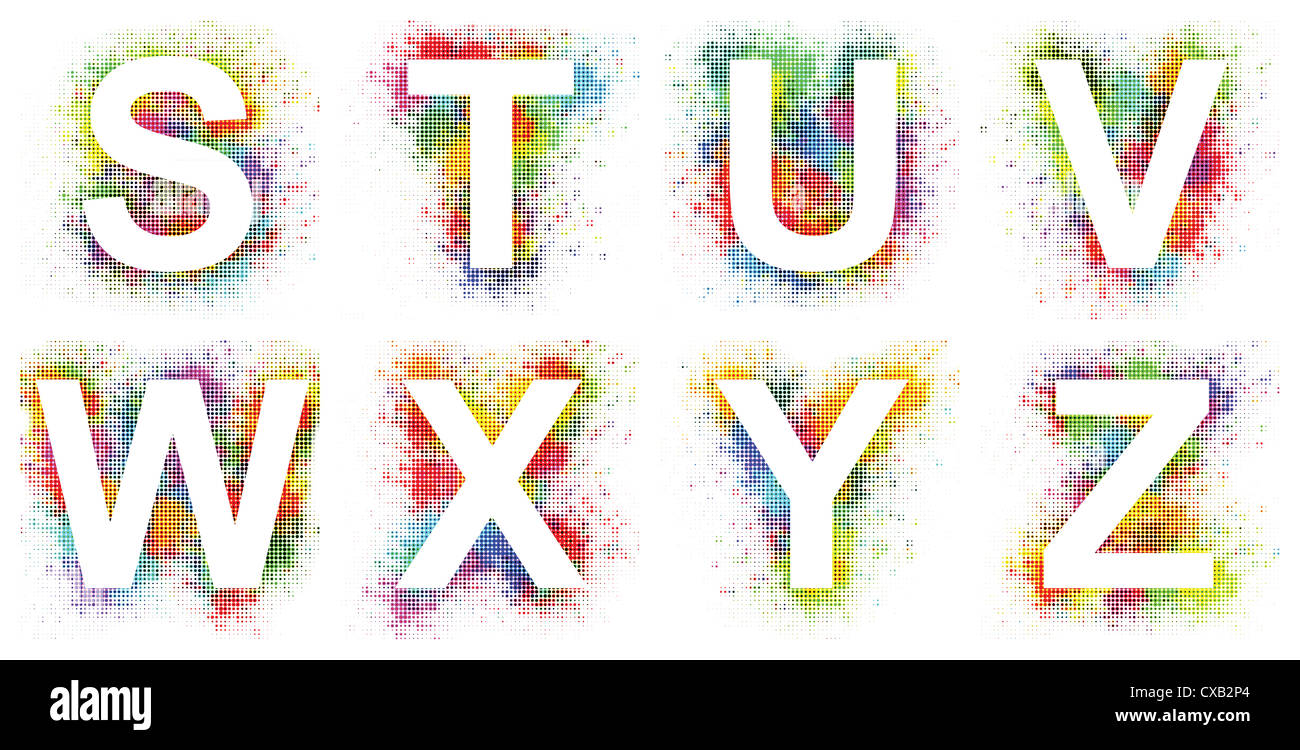 Halftone alphabet hi-res stock photography and images - Alamy