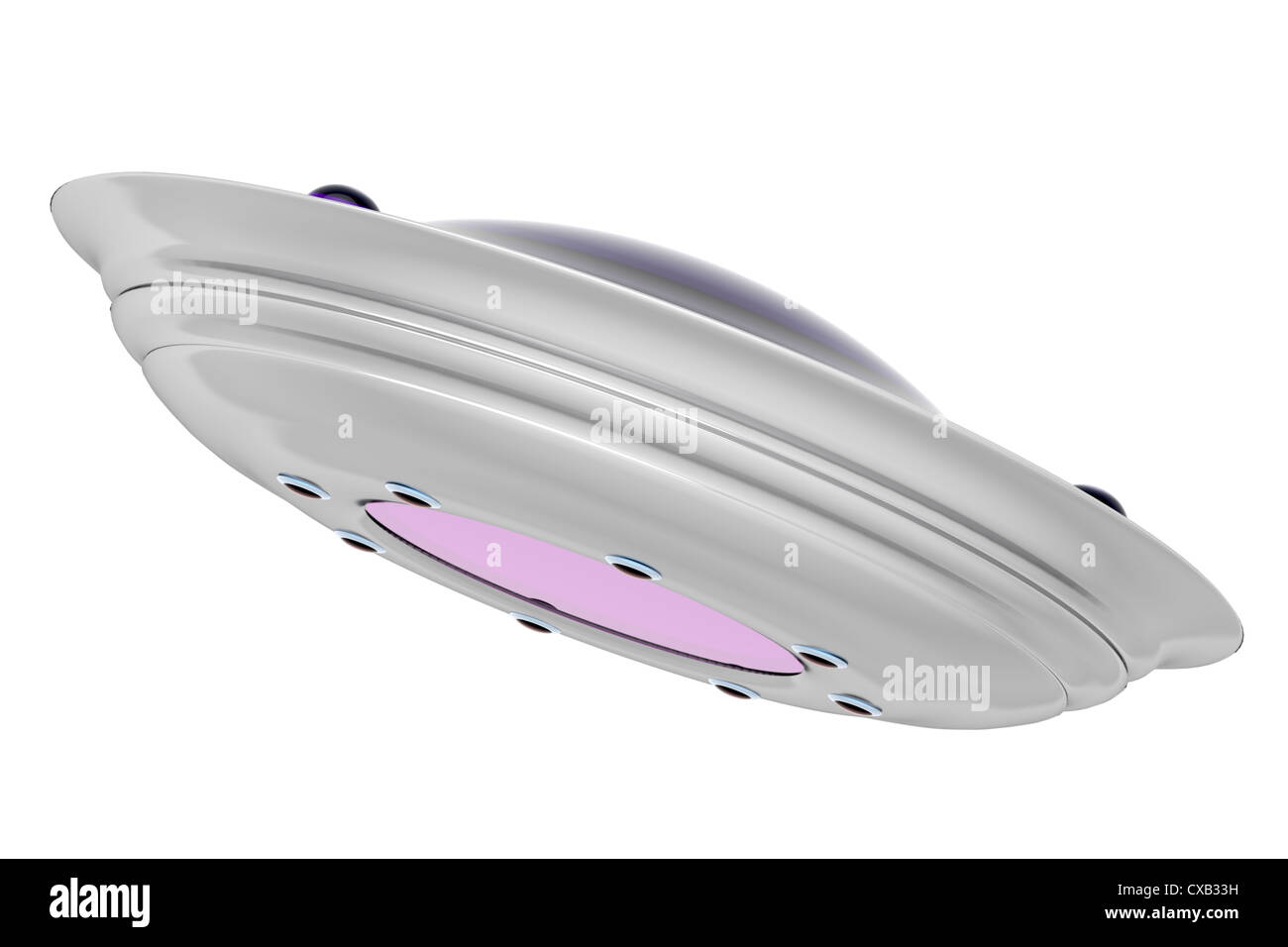 UFO isolated on white background - bottom view Stock Photo - Alamy