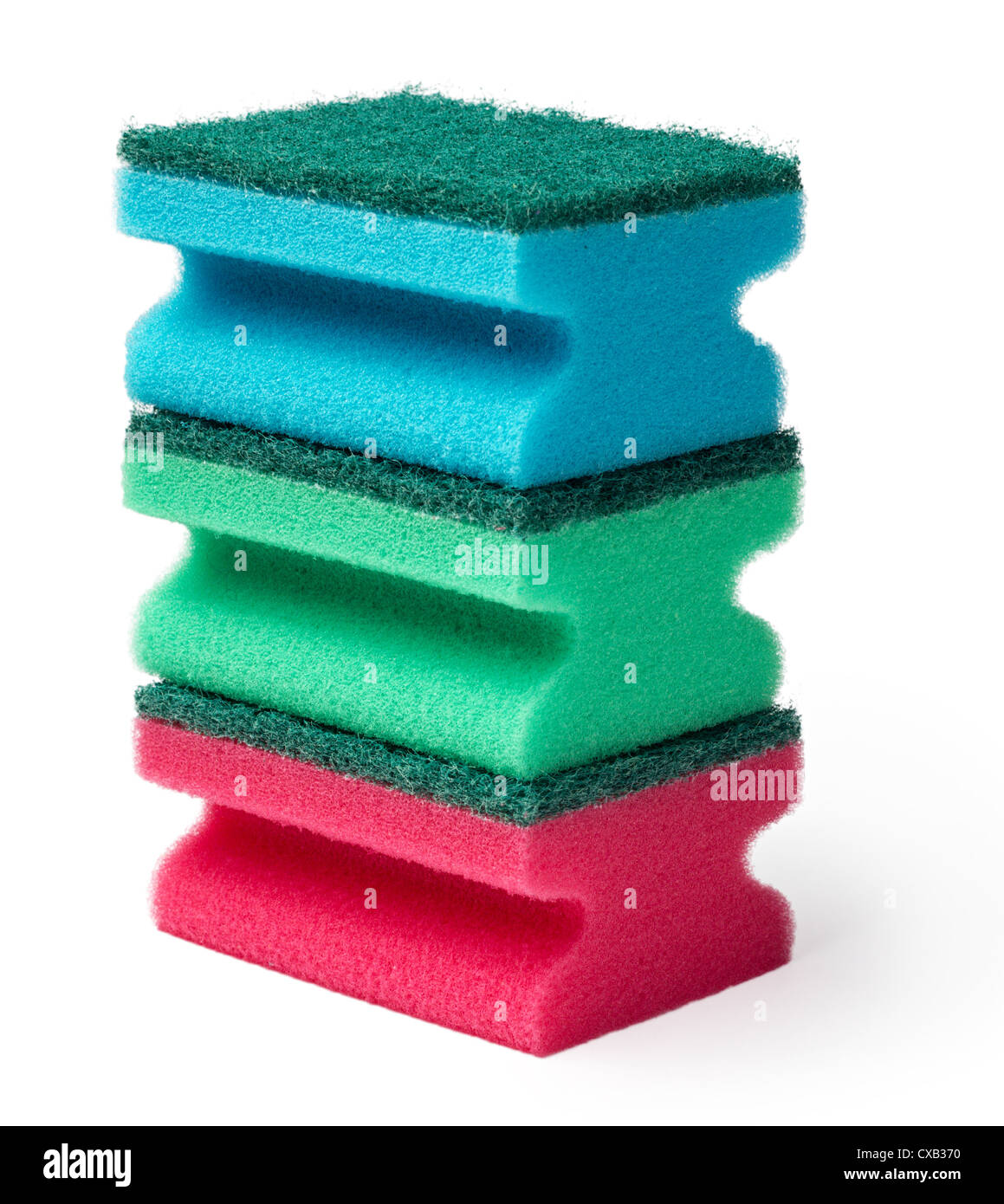 stack of cleaning sponges isolated on white background Stock Photo - Alamy