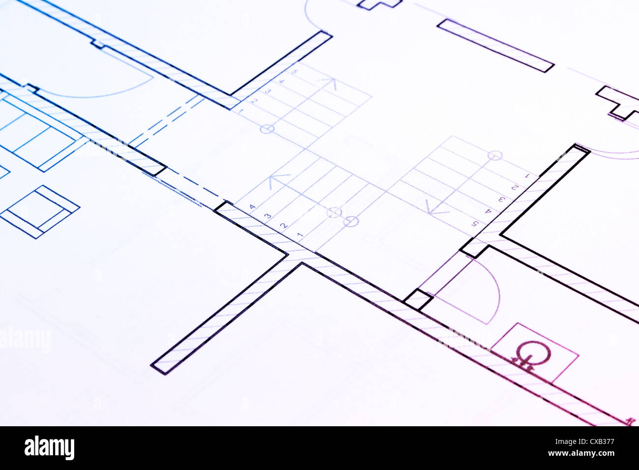 Details of a architecture plan for house Stock Photo - Alamy