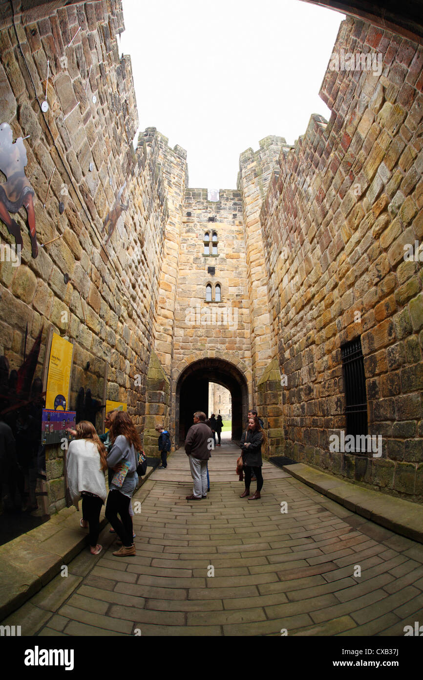 The Barbican at Alnwick Castle, Northumberland, England, UK Stock Photo ...