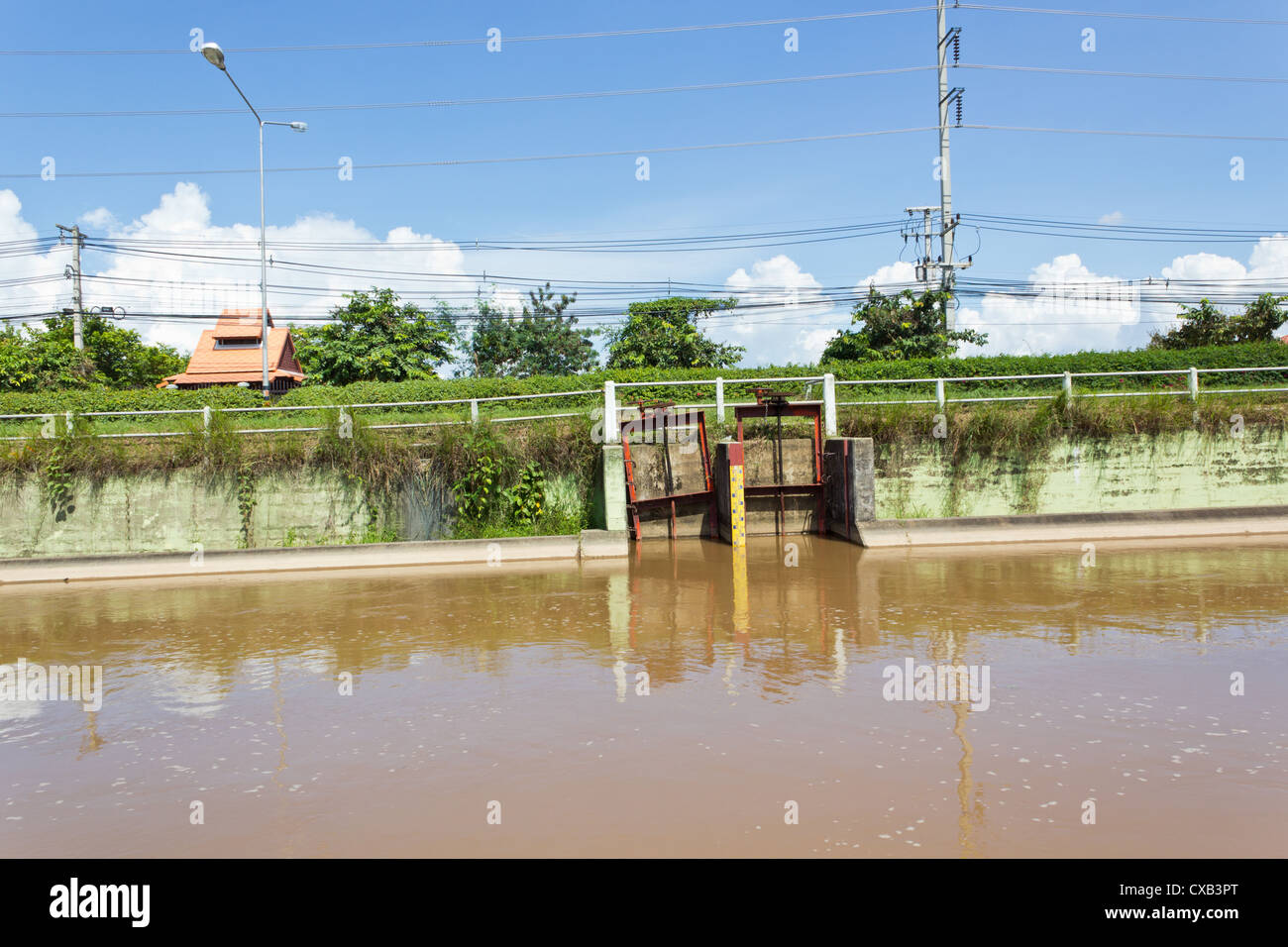 Canal of Irrigation System for Controlling Water Level Stock Photo - Alamy