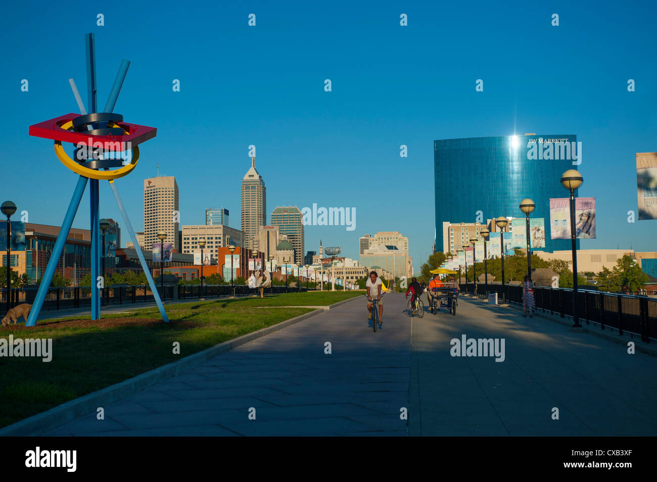 USA Indiana Indianapolis IN Historic Old Washington Street Pedestrian ...