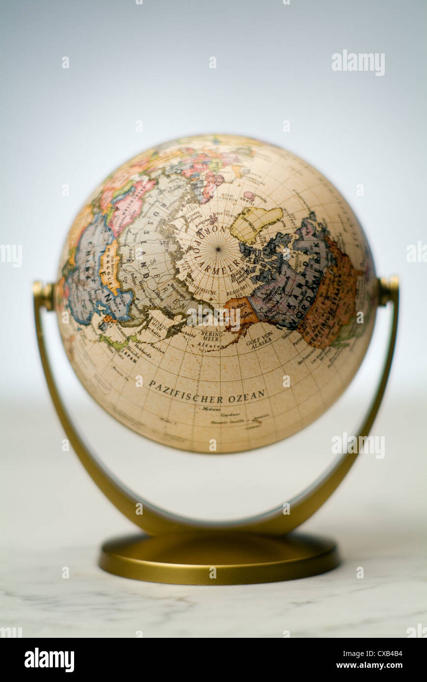 Earth globe north pole view hi-res stock photography and images - Alamy
