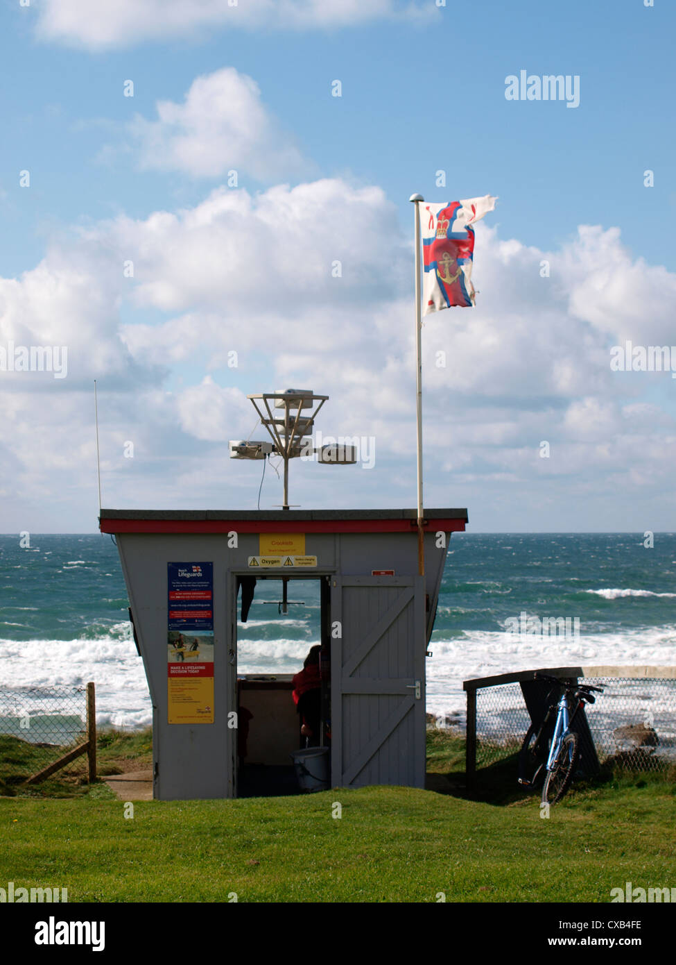 Lifeguard tower, Bude, Cornwall, UK Stock Photo - Alamy