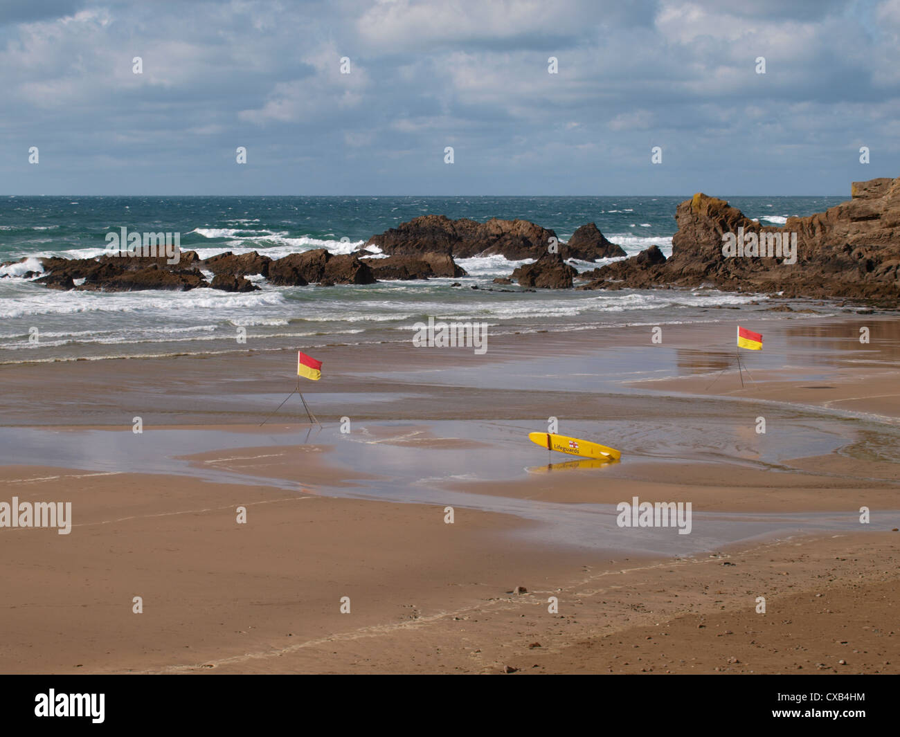 Empty beach, Crooklets, Bude, Cornwall, UK Stock Photo - Alamy