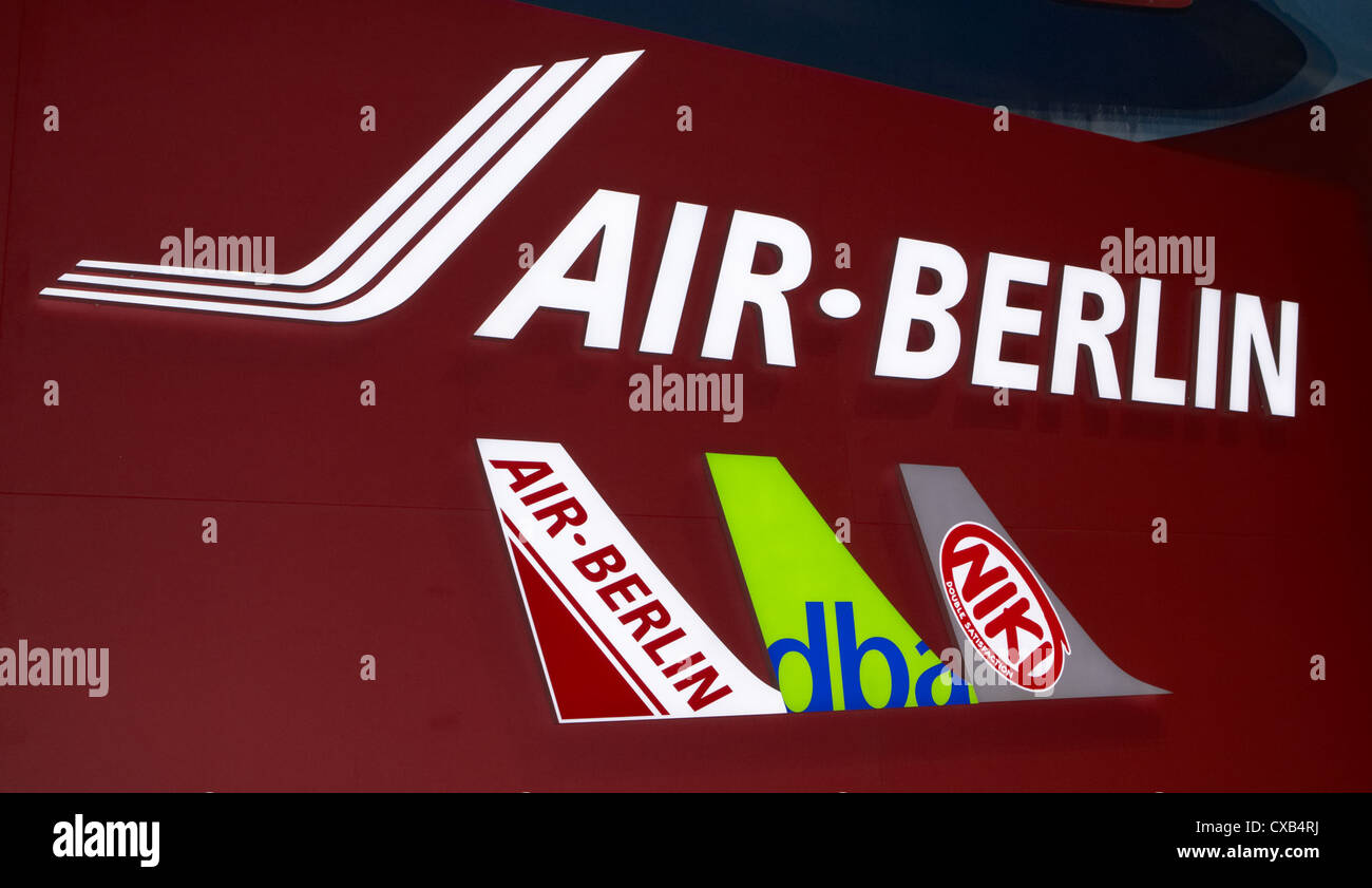 Berlin, Air Berlin and lettering of the logo of the airline partners ...