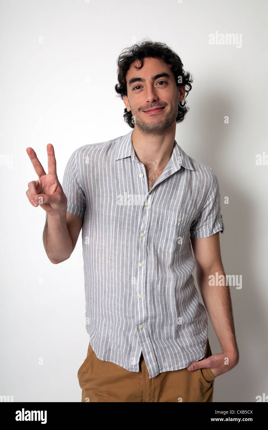 Peace symbol. pose hi-res stock photography and images - Alamy