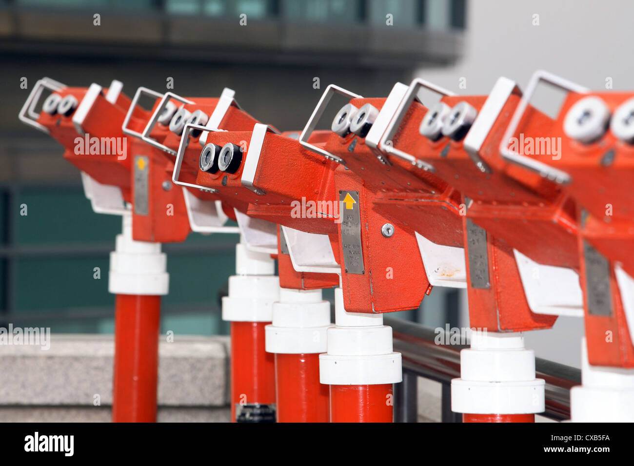 Symbol photo, distance vision devices on a viewing platform Stock Photo ...