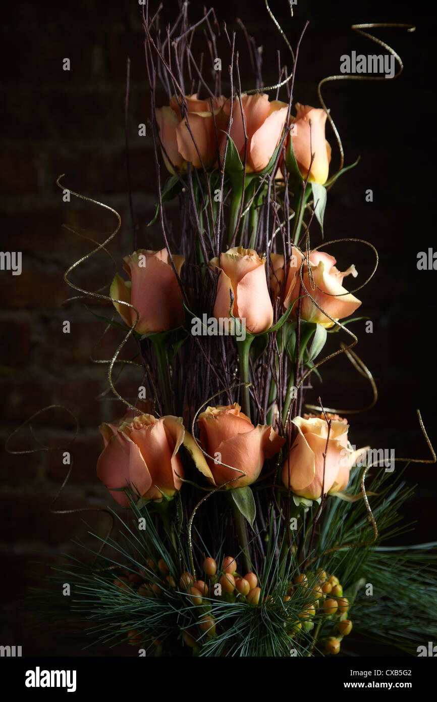 Pink Rose Arrangement Stock Photo - Alamy