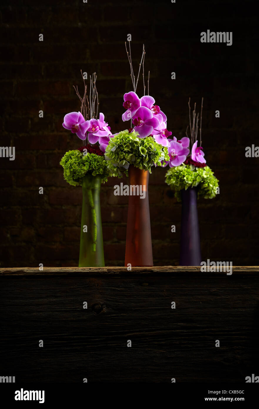 Orchid and Hydrangea Bouquet Stock Photo - Alamy