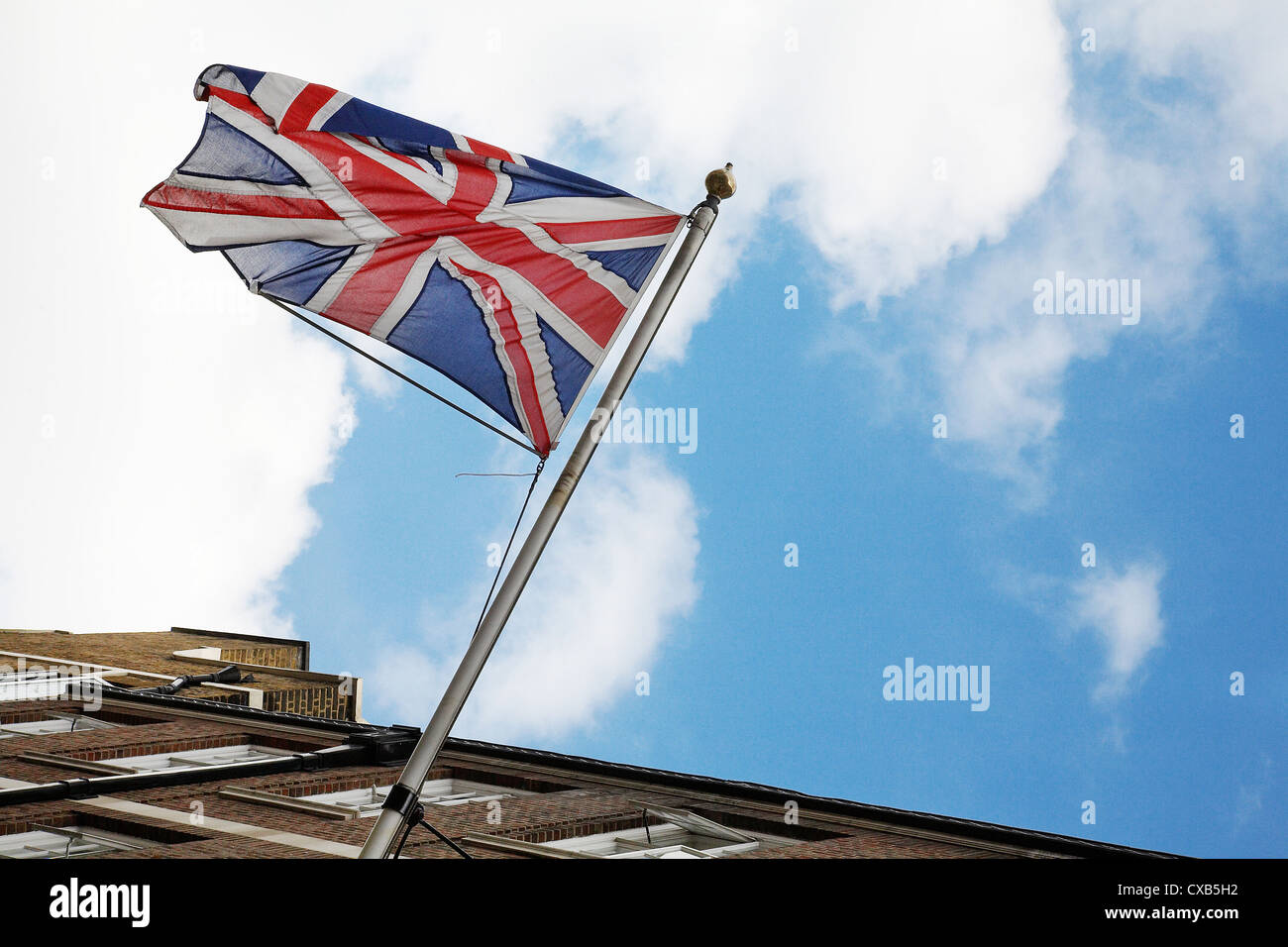 The British flag flying outside Harley street clinic in London Stock ...