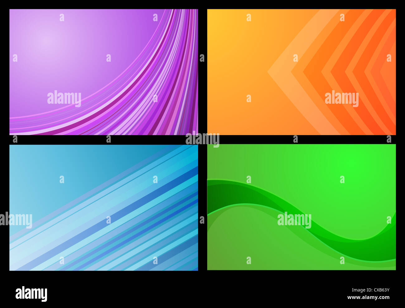 Various colourful gradient backgrounds in bright colours Stock Photo ...