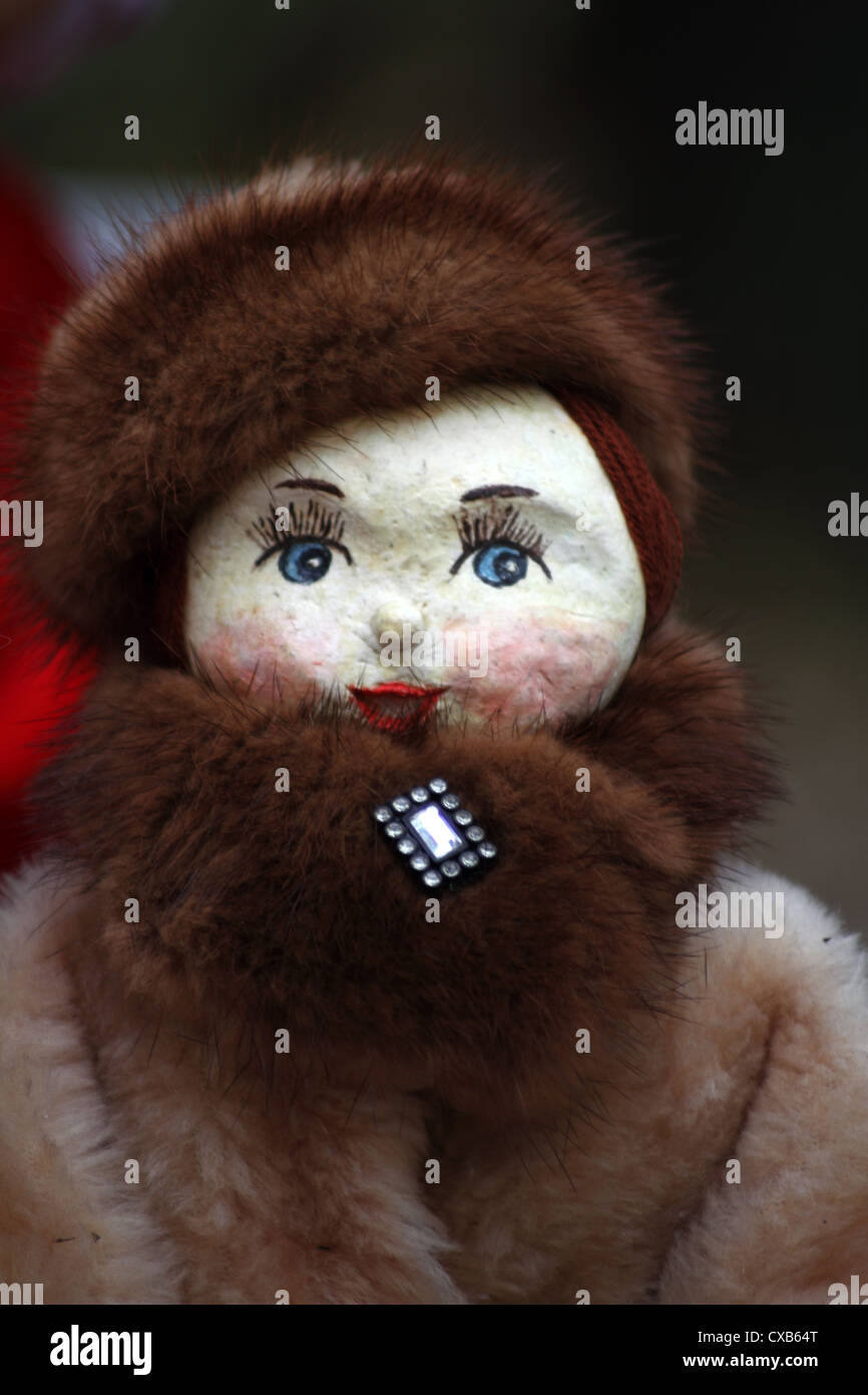 handmade doll - woman in fur coat Stock Photo - Alamy
