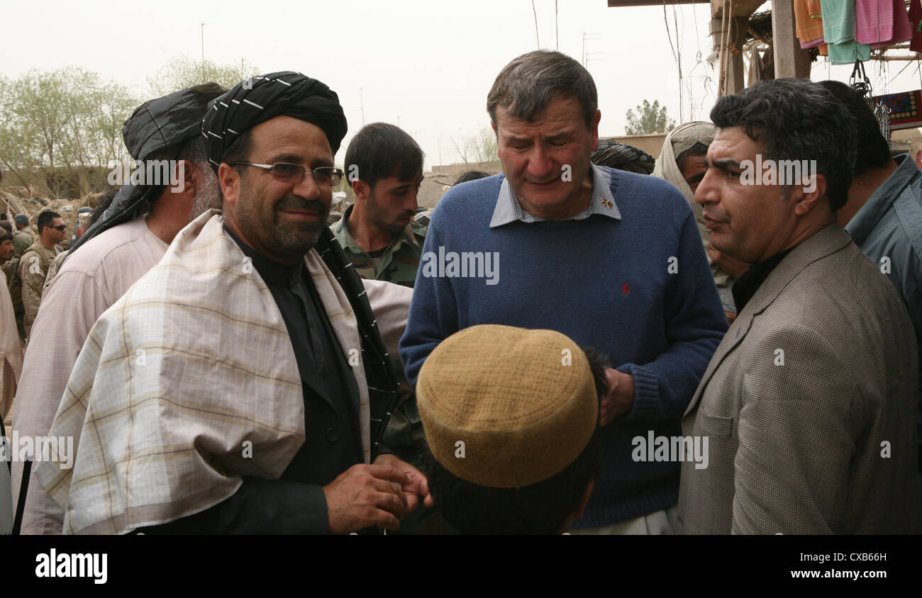 Govenor Gulab Mangal, Helmand provincial governor and Karl Eikenberry ...