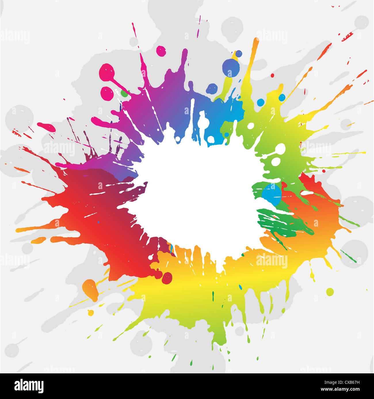 Abstract grunge background with brightly coloured paint splatters Stock ...
