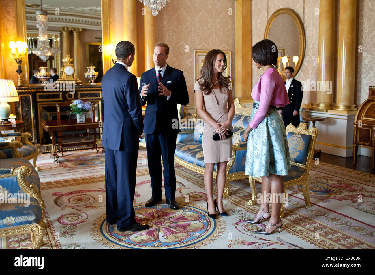 President Barack Obama and First Lady Michelle Obama talk with the Duke ...