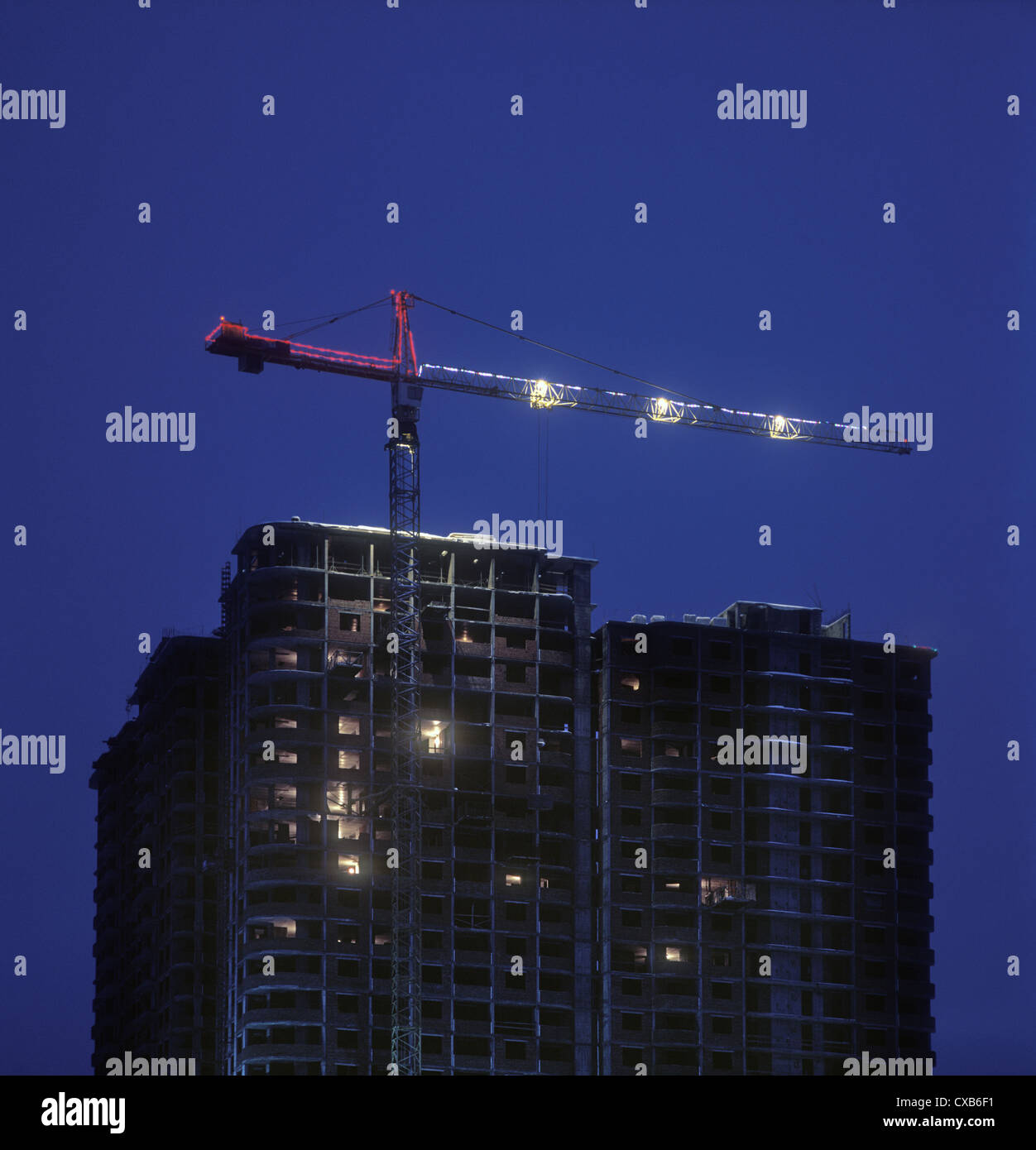 Construction site at night Stock Photo - Alamy