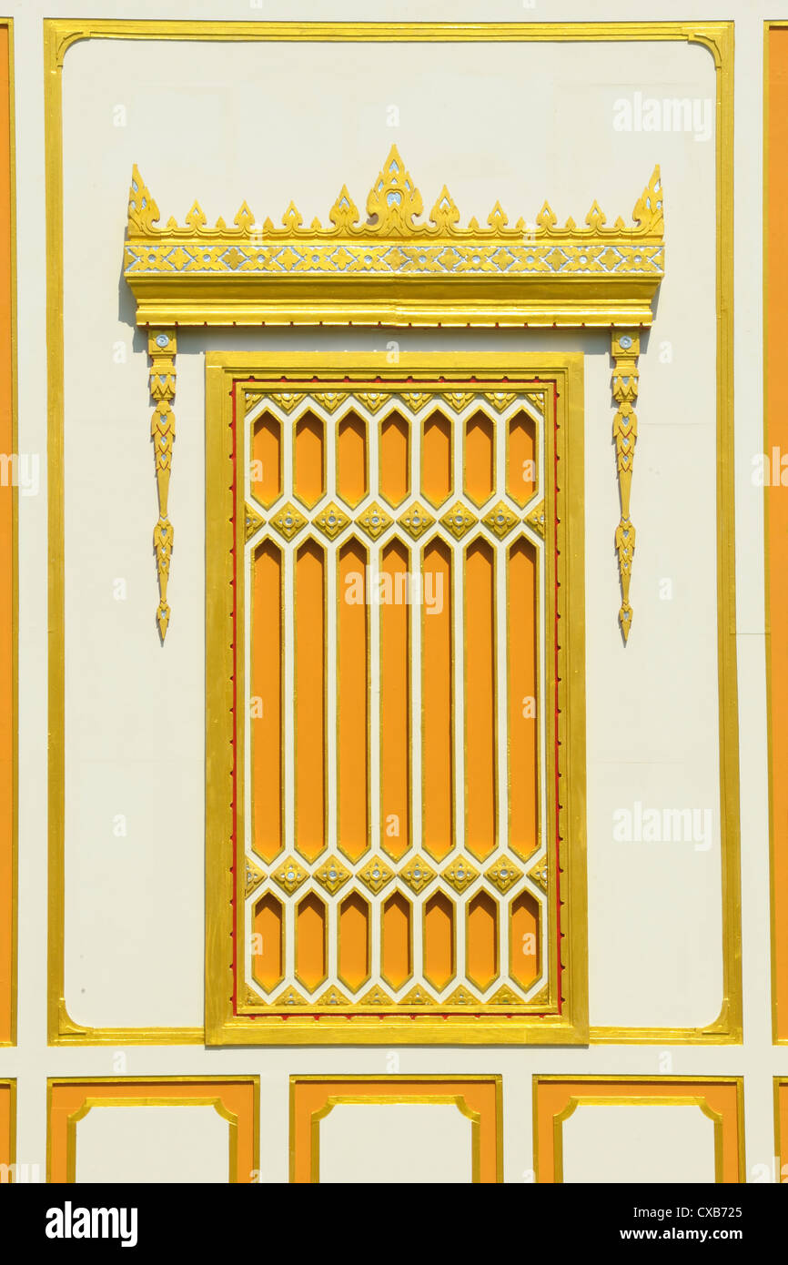 Tradtional Thai Buddhist style church window in temple Thailand Stock ...