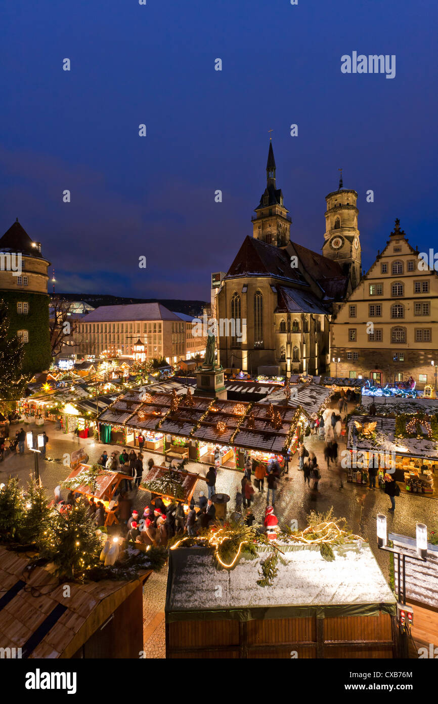 CHRISTMAS MARKET, SCHILLERPLATZ SQUARE, STUTTGART, BADEN-WUERTTEMBERG ...