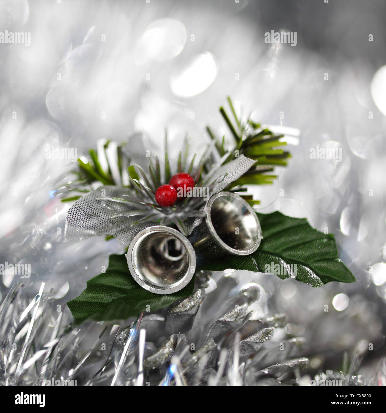 christmas bell on bokeh background Stock Photo - Alamy